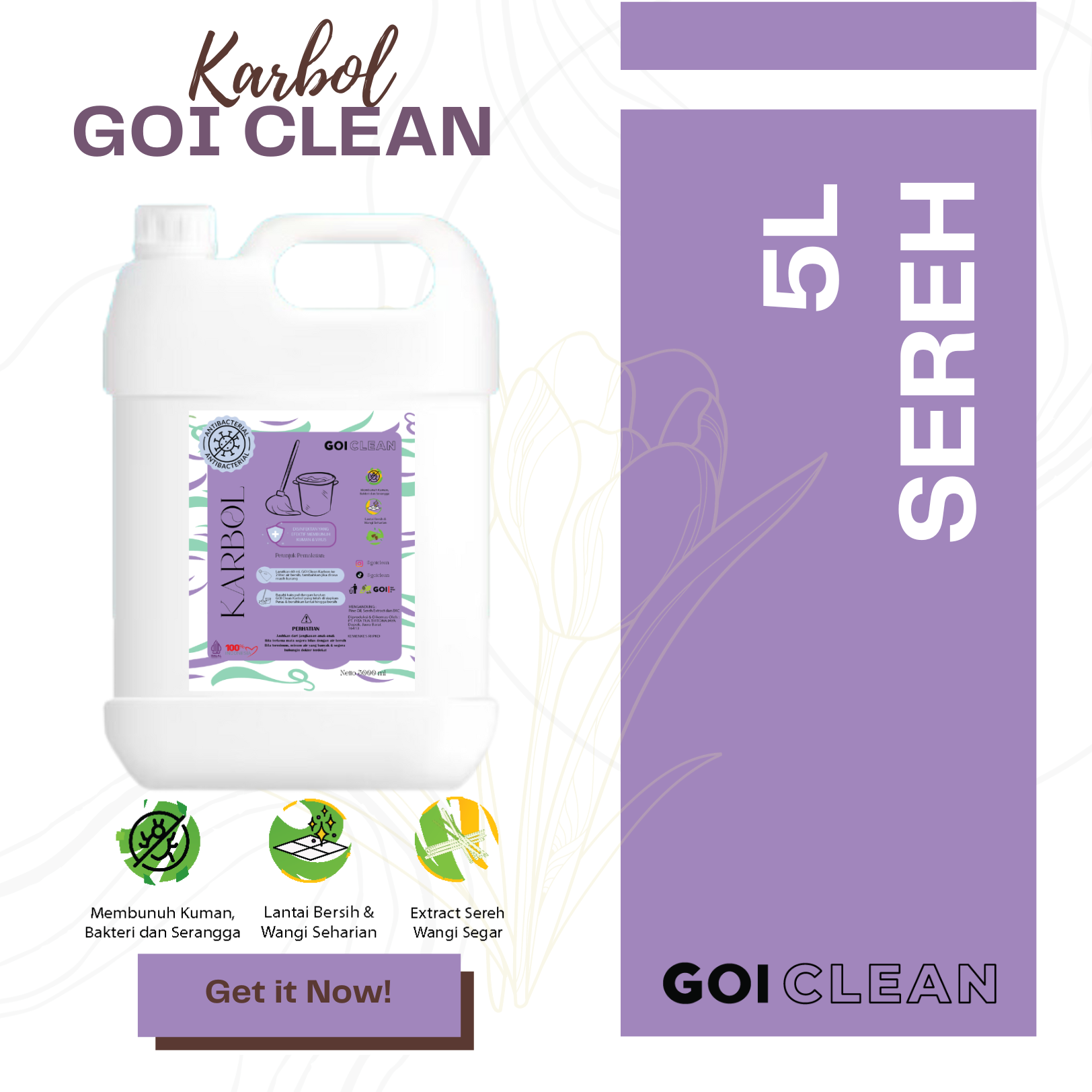 GOI CLEAN | KARBOL LANTAI 5L - PERKS by Talentvis